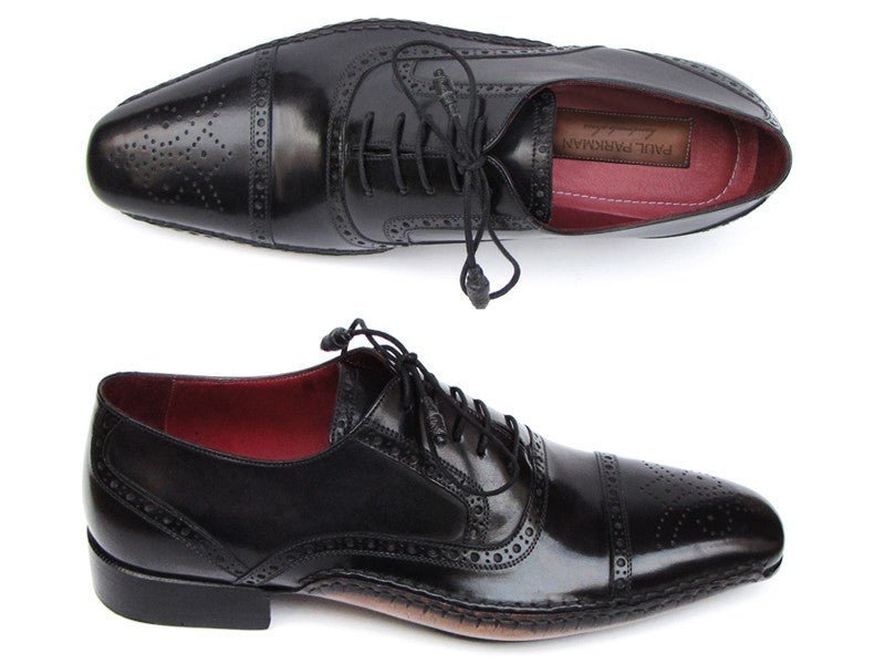 Paul Parkman Men's Handsewn Captoe Oxfords in Black – Don't Panic Shoes